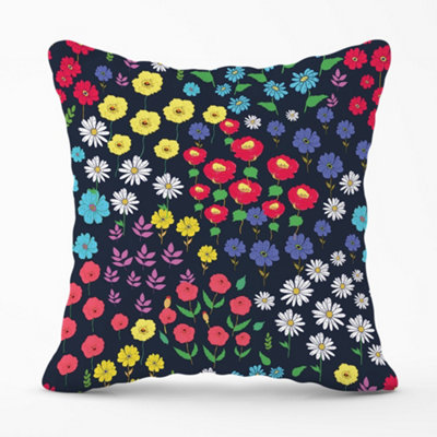 Multicoloured Flower Pattern Cushions 45cm x 45cm