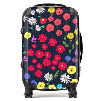 Multicoloured Flower Pattern Suitcase - Cabin