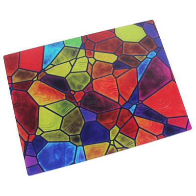 Multicoloured Glass Cutting Board - Heat-Resistant Chopping Board ...
