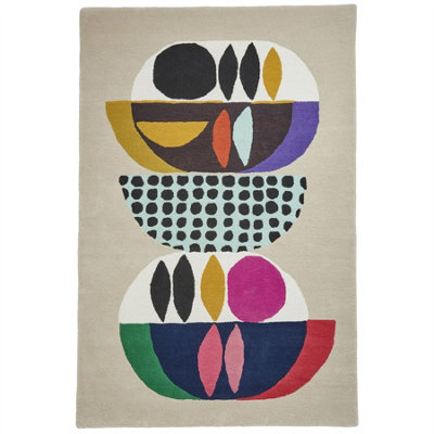 MultiColoured Luxurious Modern Abstract Wool Rug For Bedroom & Living ...