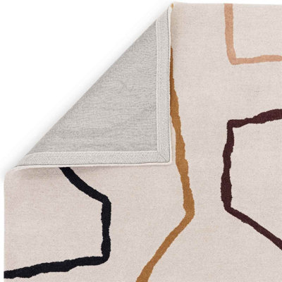 Multicoloured Modern Handmade Multi Abstract Wool Rug for Bedroom ...