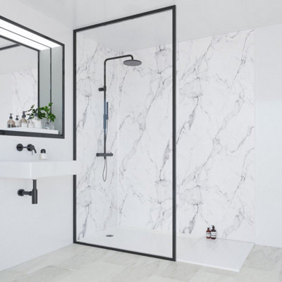 Multipanel Calacatta Marble Bathroom Wall Panel Unlipped 2400 x 1200mm