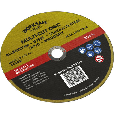 Multipurpose Cutting Disc - 230mm x 2mm - 22mm Bore - Metal Masonry ...