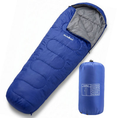 Mummy Sleeping Bag Single Stylish, Warm, Easy To Pack Camp Bag Blue Mummy