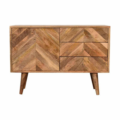Muna Sideboard - Mango Wood - L35 x W85 x H60 cm - Oak-Ish | DIY at B&Q