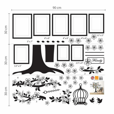 Mural Decal Paper Art Decoration Huge photo frame Self-Adhesive Wall ...