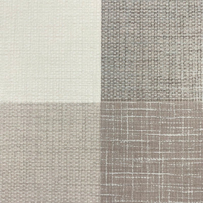 Muriva Chestnut Check Fabric effect Patterned Wallpaper