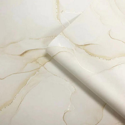 Muriva Elysian Marble Cream Wallpaper Modern Metallic Gold Effect ...