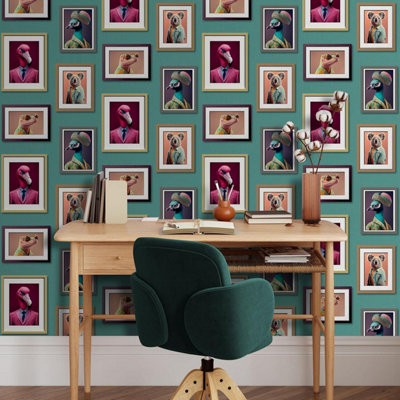 Muriva Fantastic Animals Wallpaper Picture Frames Multicoloured Feature ...