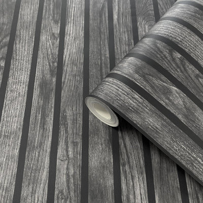 Muriva Wooded Slats Wallpaper - For Living Room, Bedroom, Fireplace ...