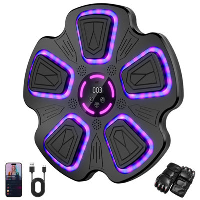 Music Boxing Training Target with Bluetooth, LED Reaction Wall Pad ...