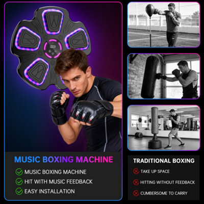 Music Boxing Training Target with Bluetooth, LED Reaction Wall Pad ...