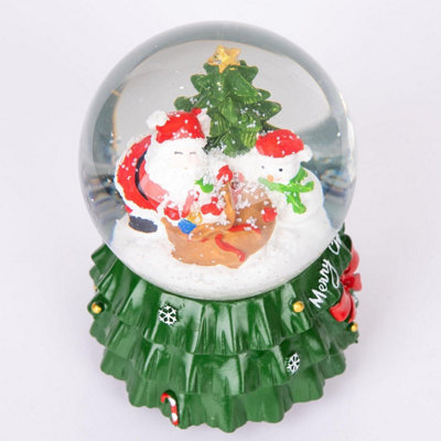 Musical Christmas Snowglobe Large Water Ball Features Christmas Santa ...