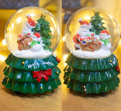 Musical Christmas Snowglobe Large Water Ball Features Christmas Santa ...