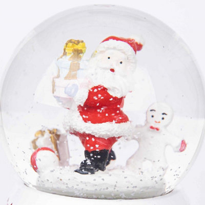 Musical Christmas Snowglobe Large Water Ball Features Santa Snowman ...