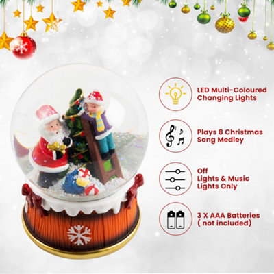 Musical Santa Snow Globe Decoration