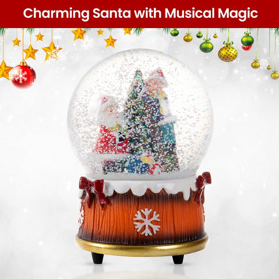 Musical Santa Snow Globe Decoration