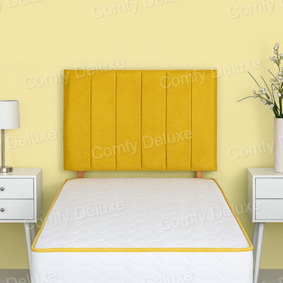 Mustard Plush Velvet 4ft Small Double Headboard 26 inches