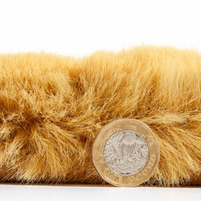 Mustard Shaggy Rug, Plain Rug with 80mm Thickness, Anti-Shed Modern ...