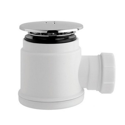 MX 50mm Shower Waste HI FLOW Chrome Top Easy Clean Trap for Shower Tray ...