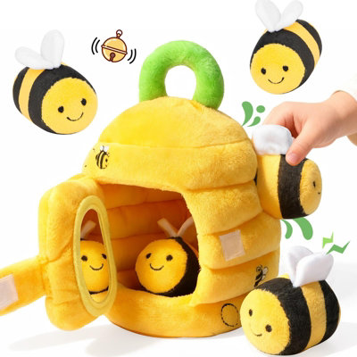 My First Honeybee Soft Plush Playset Interactive Hide Seek Beehive Toy ...