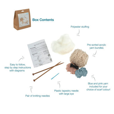 Buy MY FIRST KNIT - My First Knitting Kit: Bunny in Scarf - Trimits at B&Q