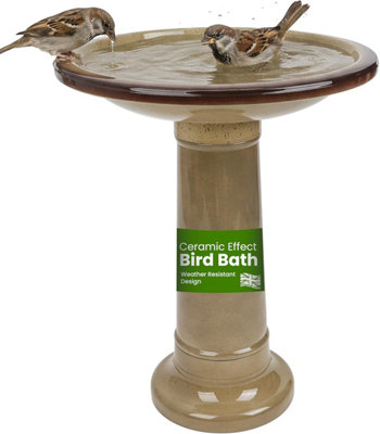 My Garden Bird Bath Ceramic Effect Free Standing Bird Bath for Garden ...