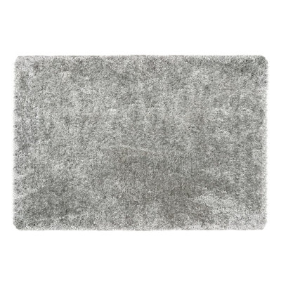 My Lux Luxurious Shaggy Silver 80CM x 120CM Washable Rug