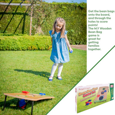 MY Wooden Foldable Bean Bag Toss Garden Game Includes Bean Bags 2 Players