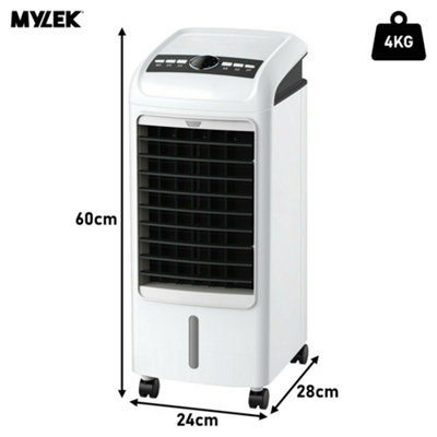 MYLEK Air Cooler Portable Evaporative 4L Oscillating Water Fan ...