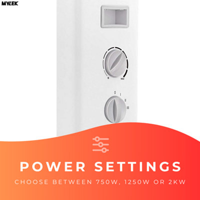 MYLEK Convector Heater Electric 2000W Free Standing Radiator - Portable ...