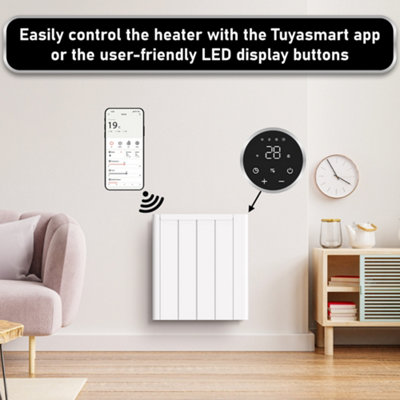 MYLEK Electric Ceramic Radiator Panel Heater WIFI Smart APP Eco 1000W ...