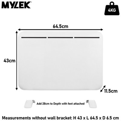 MYLEK Electric Panel Heater - Wall Mounted or Free Standing 1500w | DIY ...