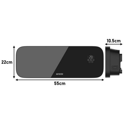 MYLEK Glass Black Overdoor Air Curtain Heater Fan 2000W, Smart WIFI App ...