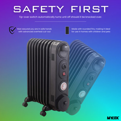Mylek Oil Filled Radiator Electric Heater, Portable, Thermostat and ...