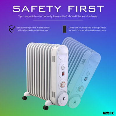 Mylek Oil Filled Radiator Electric Heater, Portable, Thermostat and ...