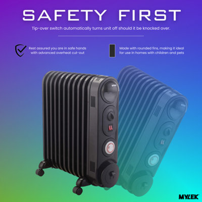Mylek Oil Filled Radiator Electric Heater, Portable, Thermostat and ...