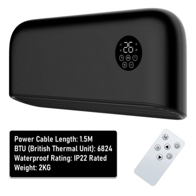 MYLEK Over Door Heater 2000W Wall Mounted Indoor Overdoor Hot Air ...