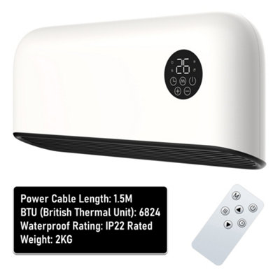 MYLEK Over Door Heater 2000W Wall Mounted Indoor Overdoor Hot Air ...