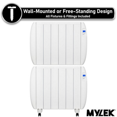 MYLEK Panel Heater Radiator 1500W Electric with Programmable Digital Timer