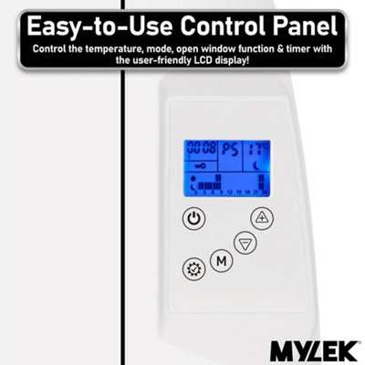 MYLEK Panel Heater Radiator 1500W Electric with Programmable Digital Timer