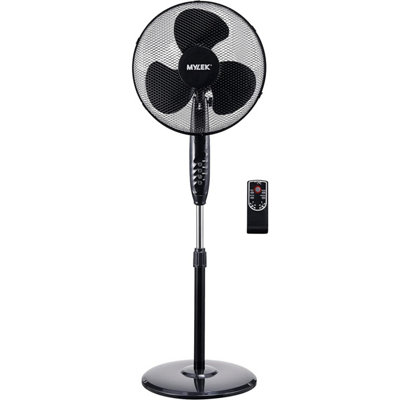 MYLEK Pedestal Fan 16" 45W with Remote Control - Oscillating Stand Fan ...