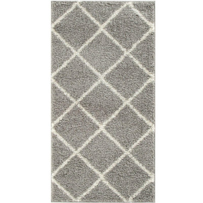 Myshaggy Collection Rugs Diamond Design in Grey 383 GI