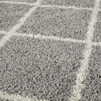 Myshaggy Collection Rugs Diamond Design in Grey 383 GI