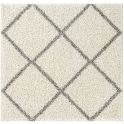 Myshaggy Collection Rugs Diamond Design in Ivory 383 IG