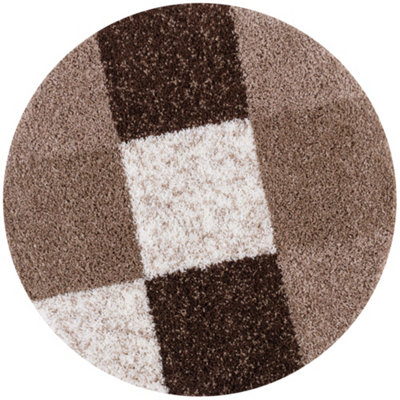 Myshaggy Collection Rugs Geometric Design 381 Brown