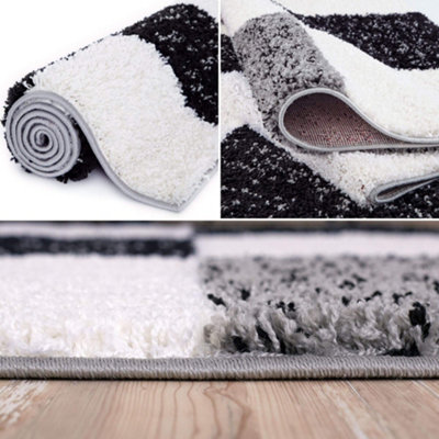 Myshaggy Collection Rugs Geometric Design 381 Grey