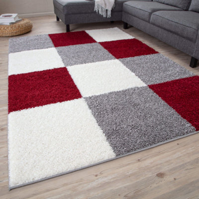 Myshaggy Collection Rugs Geometric Design 381 Red