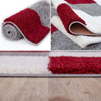 Myshaggy Collection Rugs Geometric Design 381 Red