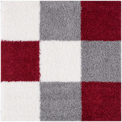 Myshaggy Collection Rugs Geometric Design 381 Red